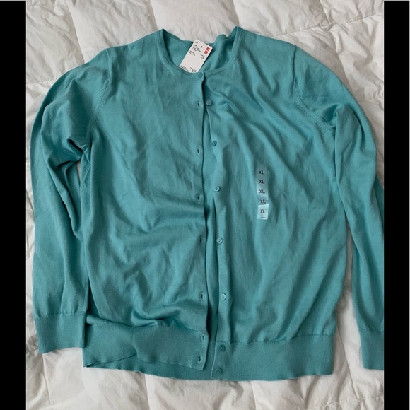 Uniqlo | Sweaters | Uniqlo Turquoise Cardigan | Poshmark